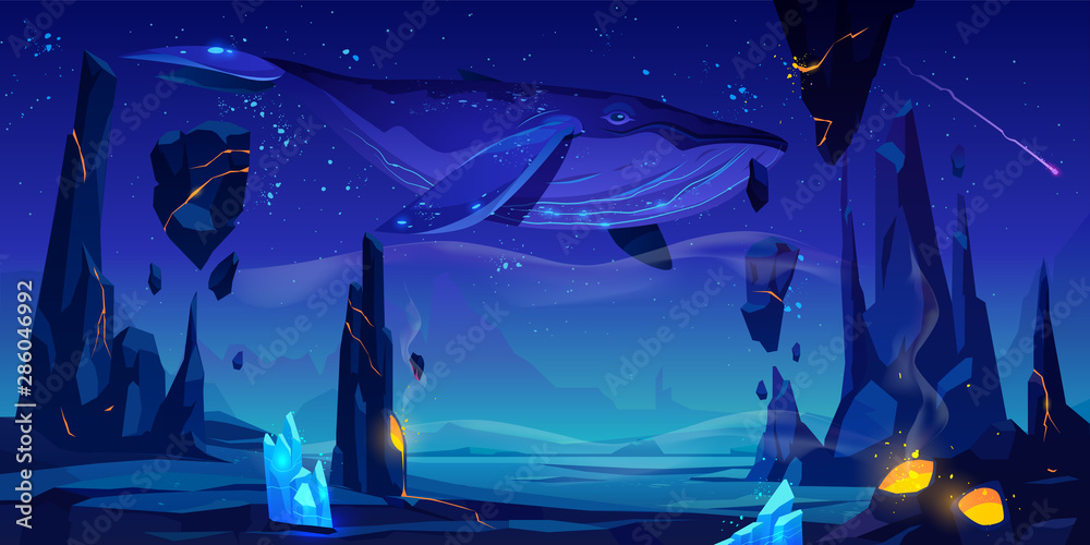 Image vectorielle Stock Fantasy world, alien planet, strange dream ...