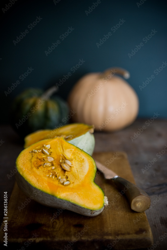 Cross section of acorn squash Stock Photo | Adobe Stock