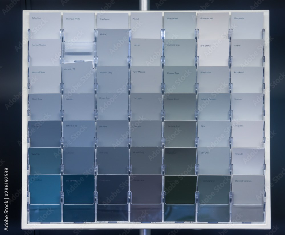 Foto de Stock Square сolor palette guide of paint samples for home or ...