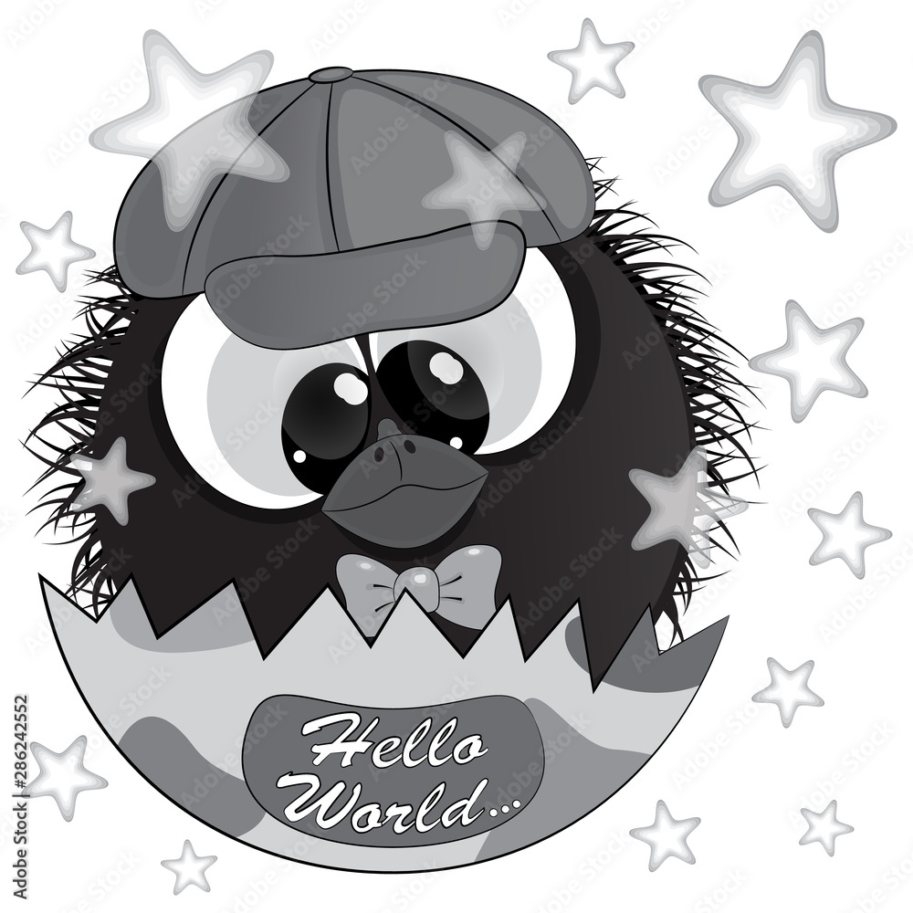 Cute little crow. cartoon vector illustration. little raven cartoon ...