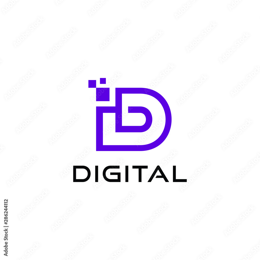 digital logo with letter D symbol ready to use Stock Vector | Adobe Stock