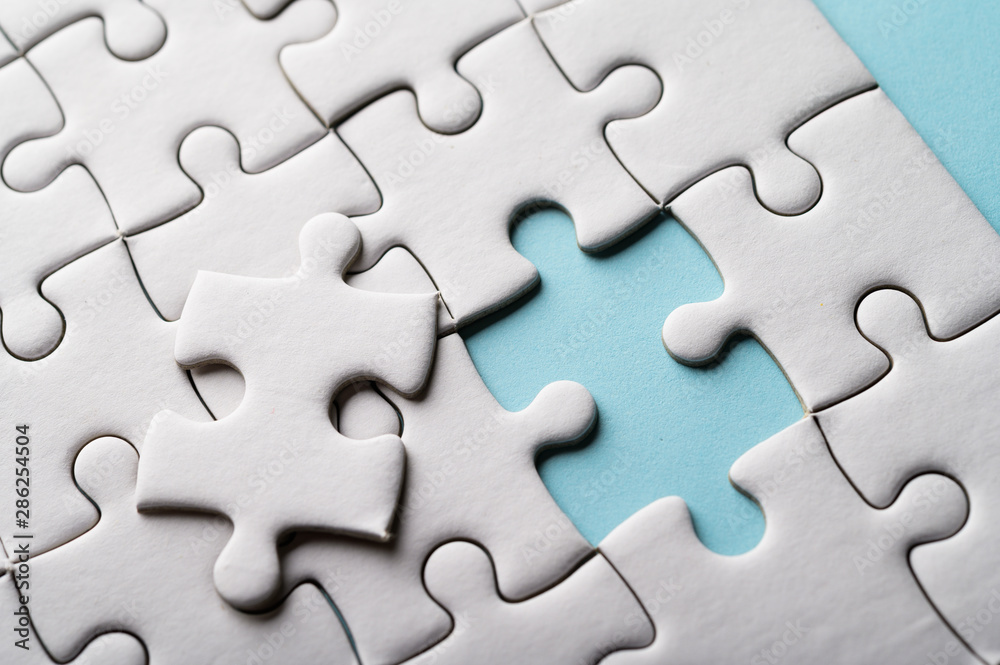 Jigsaw puzzle with missing piece. Missing puzzle pieces Stock Photo ...