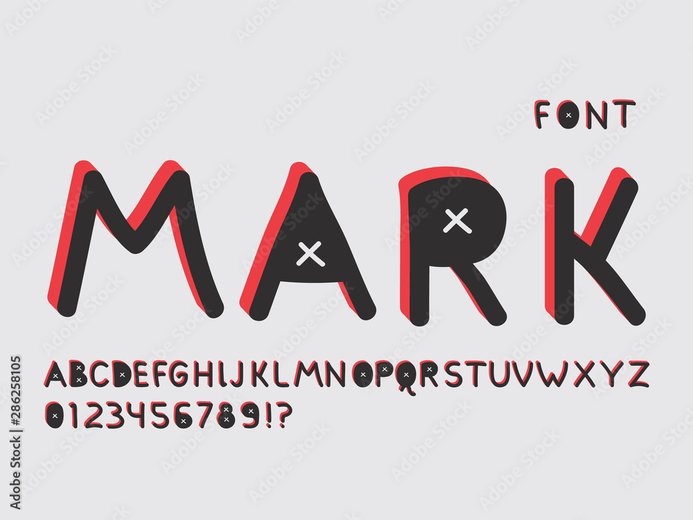 Mark font. Vector alphabet Stock Vector | Adobe Stock