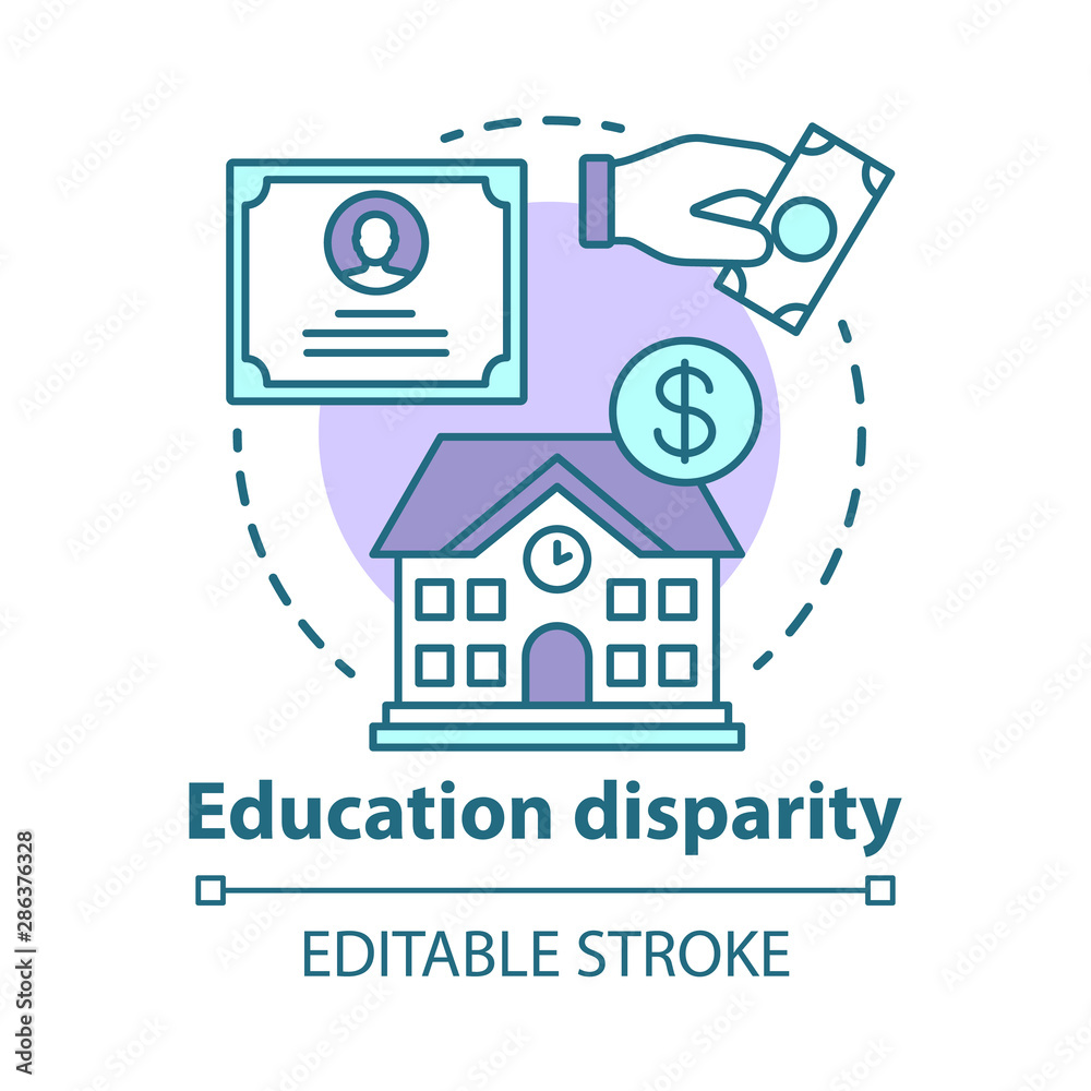 Education disparity concept icon. Educational inequality idea thin line ...