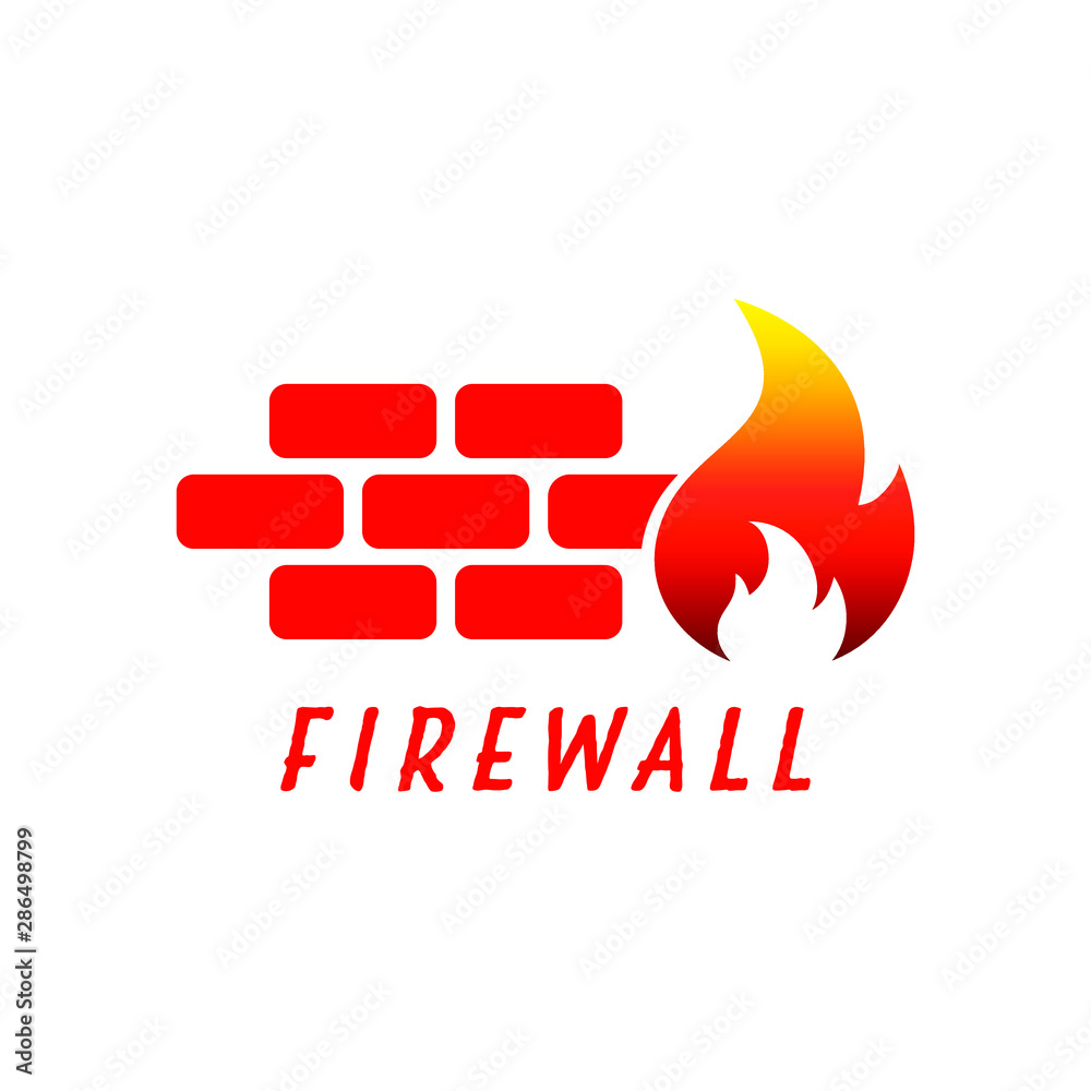 Stock-Vektorgrafik „Vector illustration of firewall icon. Network ...