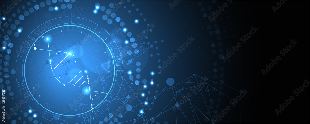 Science template, abstract background with a 3D DNA molecules. Vector ...