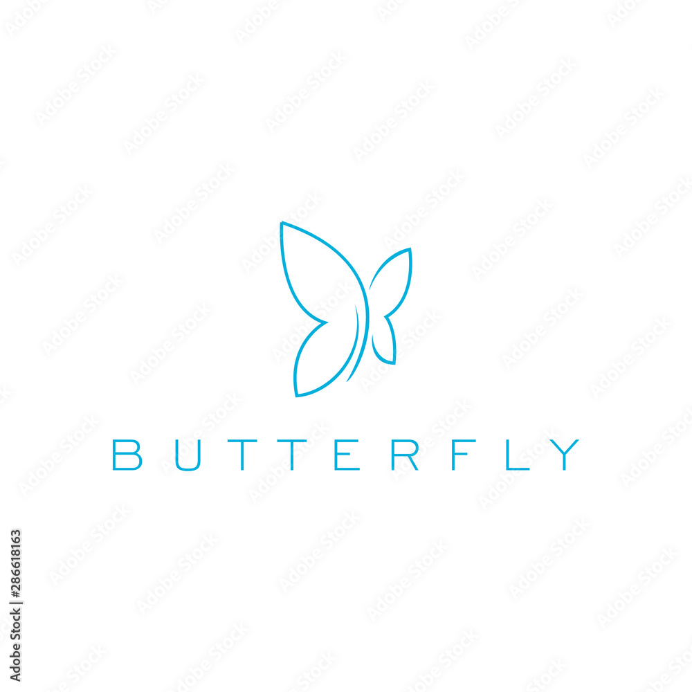 one line butterfly logo design vector template. modern and simple style ...