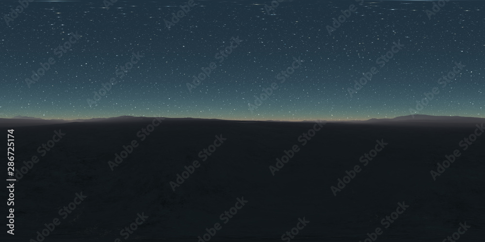Illustration Stock 360 degree starry night sky texture, night desert ...