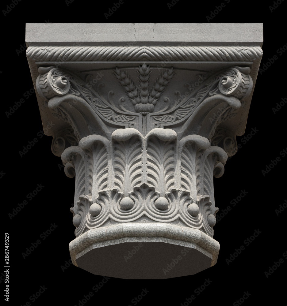 Elements of architectural decorations of buildings, columns and ...