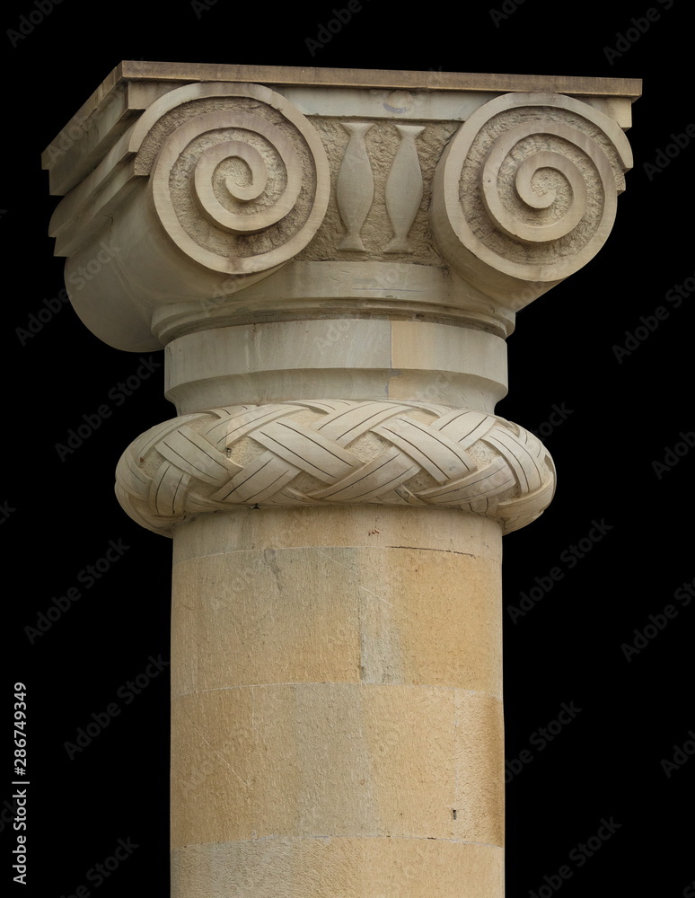 Elements of architectural decorations of buildings, columns and ...
