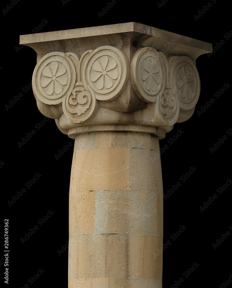 Elements of architectural decorations of buildings, columns and ...