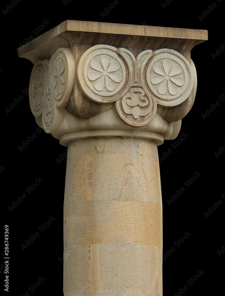 Elements of architectural decorations of buildings, columns and ...