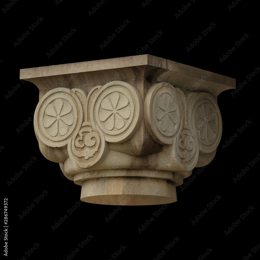 Elements of architectural decorations of buildings, columns and ...