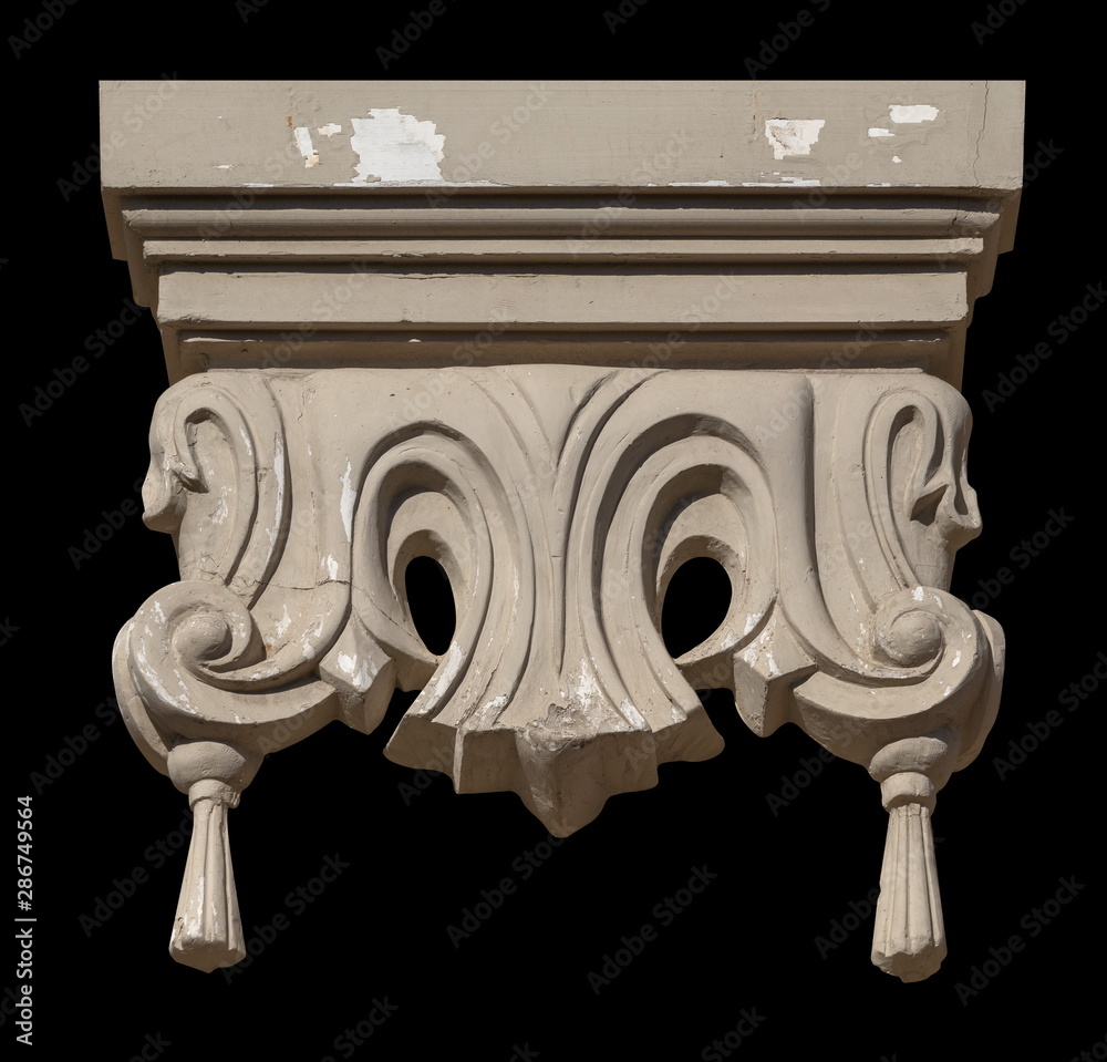 Elements of architectural decorations of buildings, plaster moldings ...