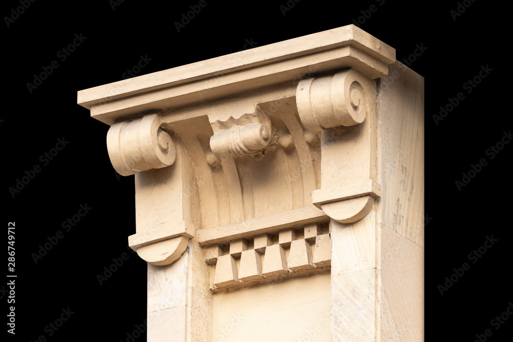 Elements of architectural decoration of buildings, columns, patterns ...