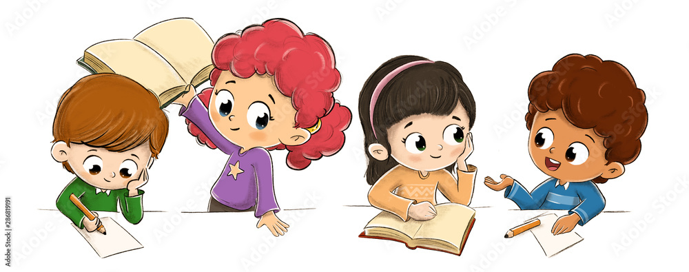 Students Helping Each Other Clipart