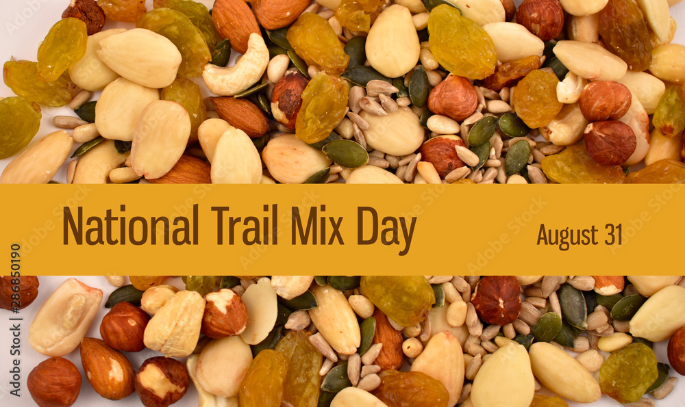 National Trail Mix Day illustration. Mix nuts and seeds stock images ...