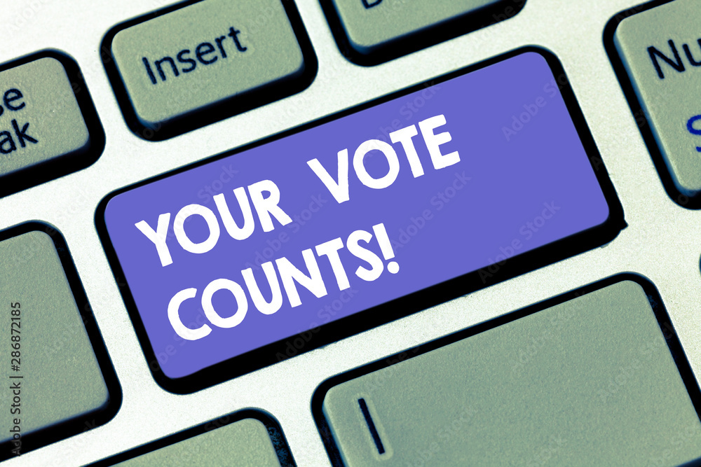 Foto Writing note showing Your Vote Counts. Business photo showcasing ...