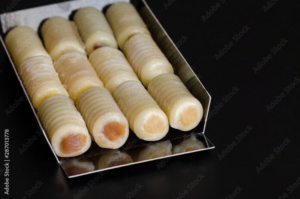 Huesos de Santo or Bones of the Saints on black background. The most ...