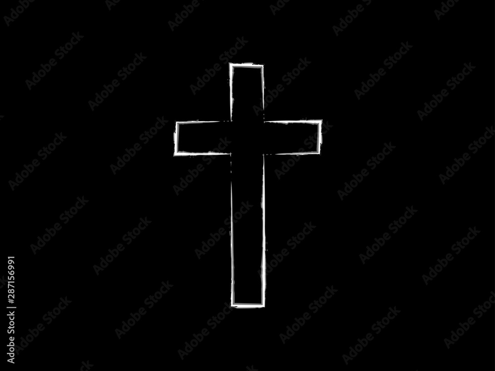 Stock-Illustration „Christliches Kreuz Kruzifix Symbol mit schwarzen ...