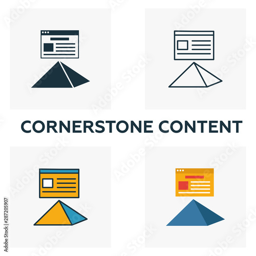 Cornerstone Content icon set. Four elements in diferent styles from ...