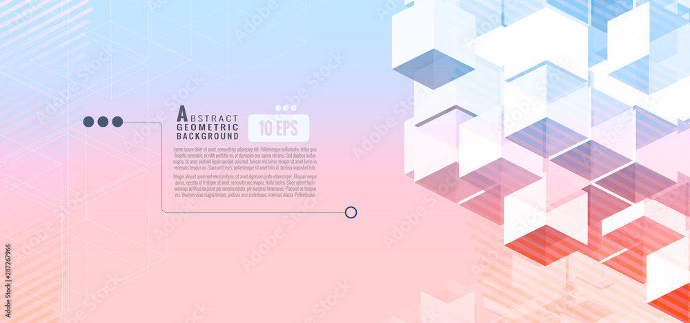 Geometric cubes graphic template banner BG Stock Vector | Adobe Stock