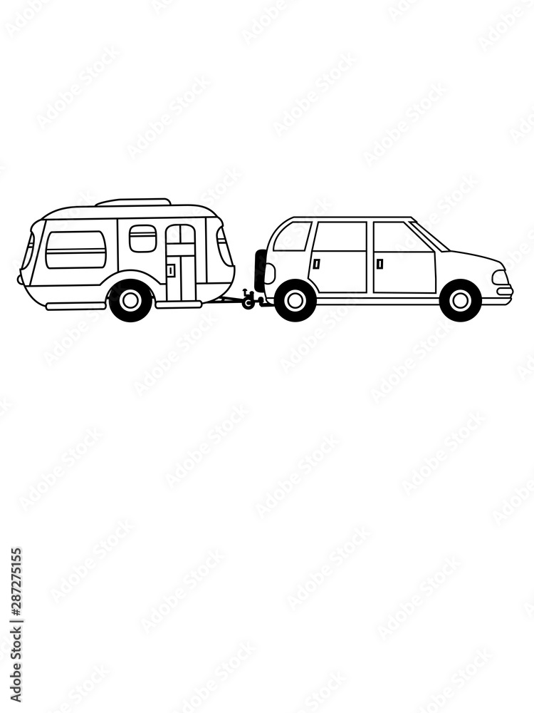 wohnwagen geländewagen familie camping anhänger unterwegs reisen urlaub ...