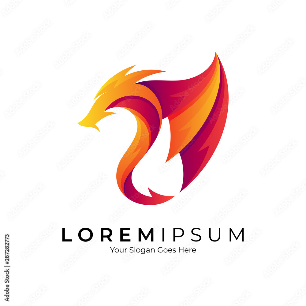 Dragon logo design template. Modern animal monster mascot. Esport/sport ...
