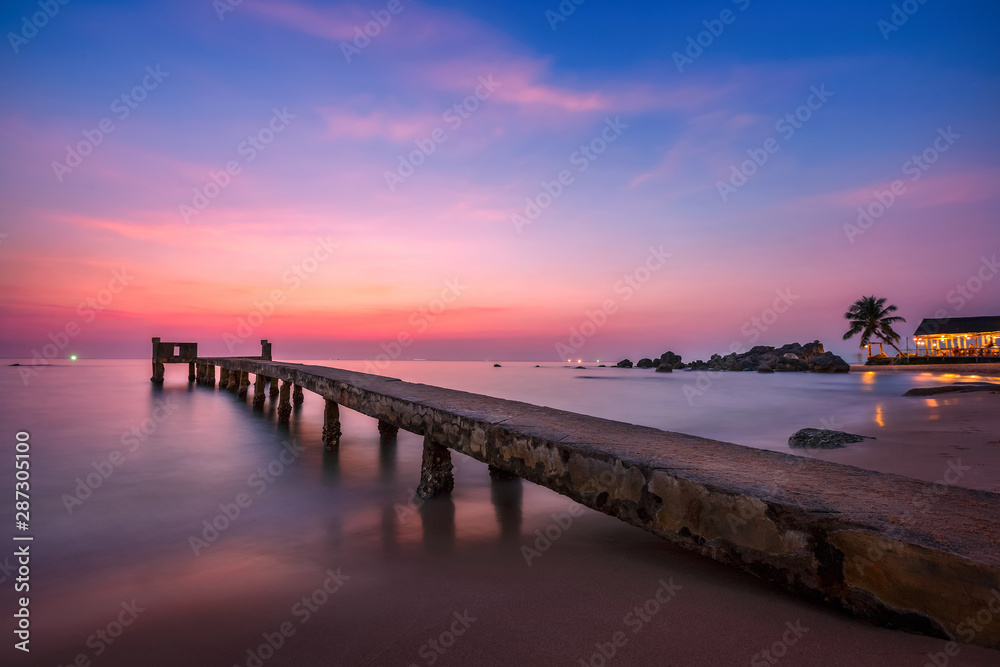 Sunset in Phu Quoc beach, Viet Nam Stock Photo | Adobe Stock