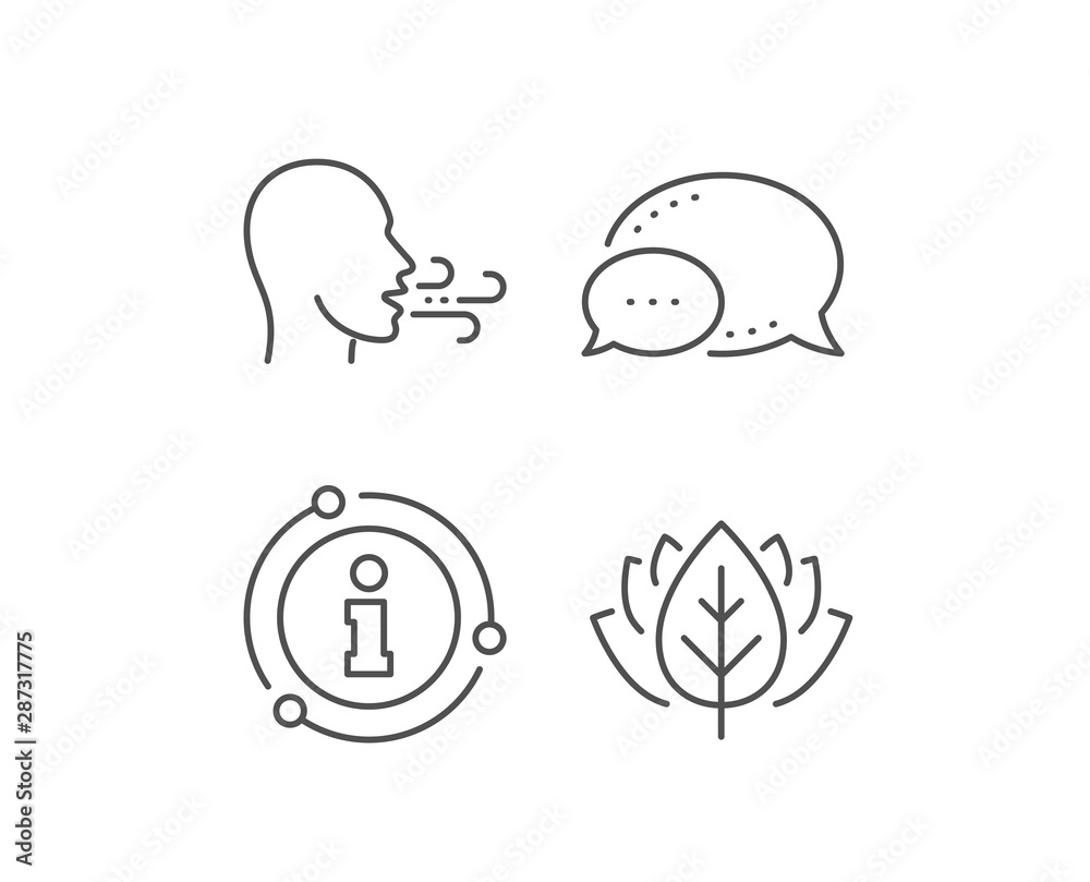 Breathing line icon. Chat bubble, info sign elements. Breath ...