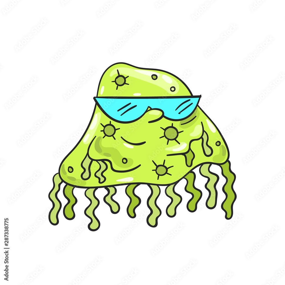 Microbe doodle. Virus sketch. Bacteria. Cell. Germ. Allergy. Disease ...