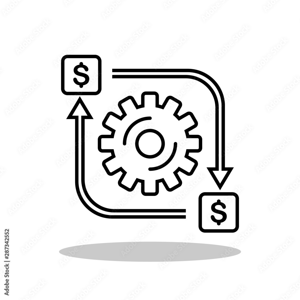 Stock-Vektorgrafik „Cost optimization icon in trendy flat style. Cost ...
