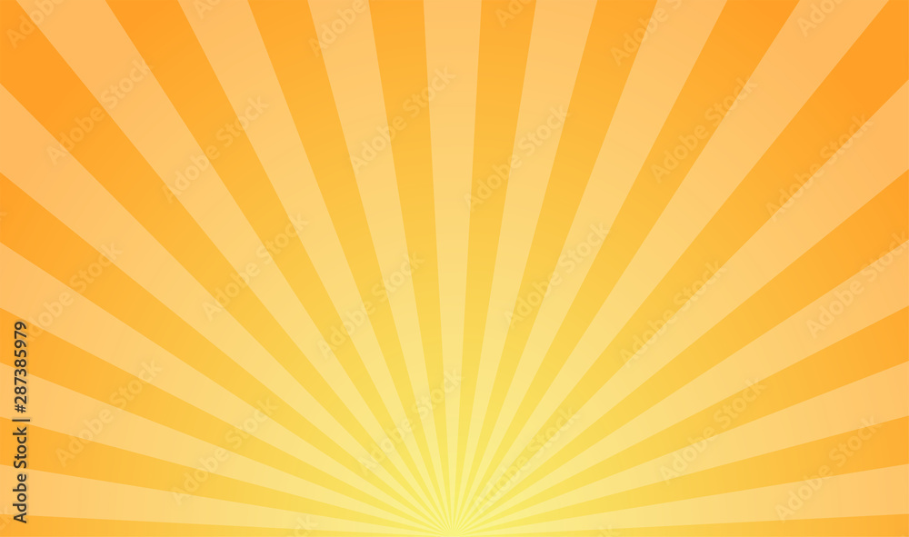 Sunburst retro sun rays yellow background. Abstract summer sunny ...