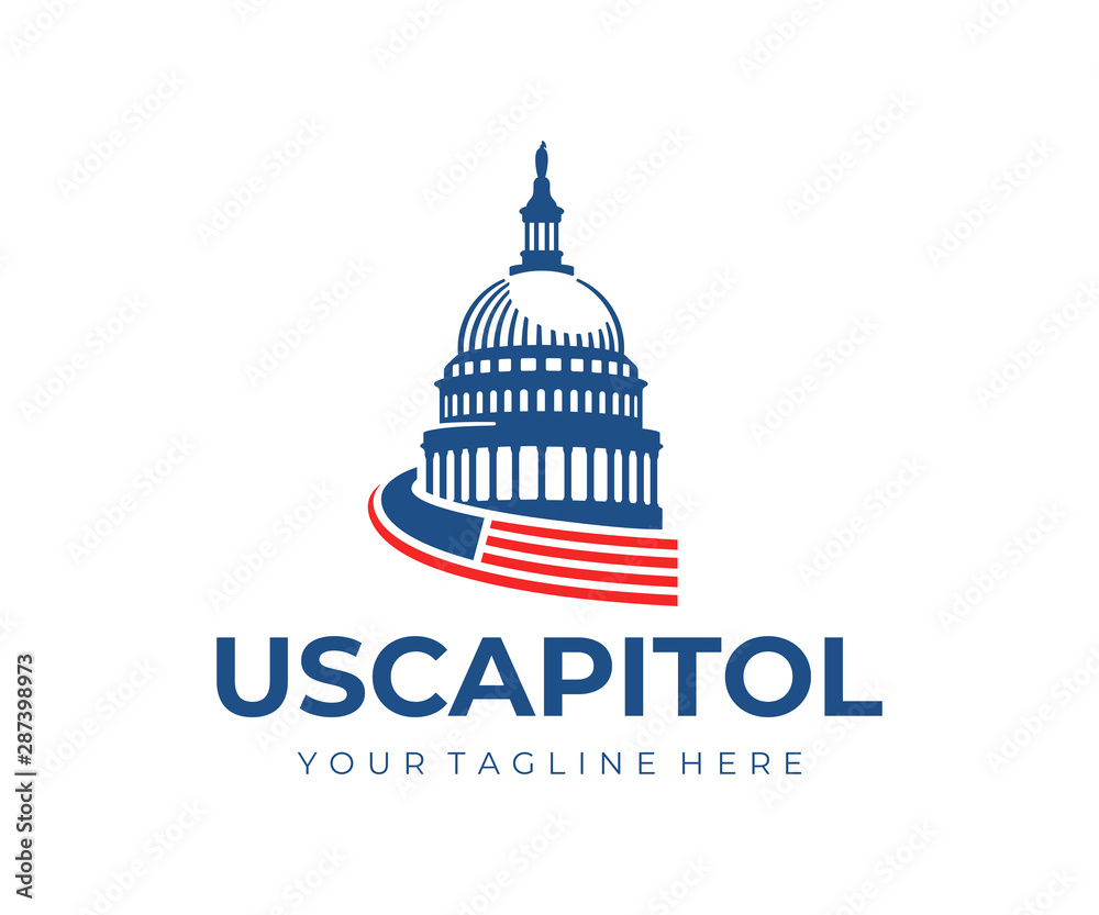 United States Capitol Building logo design. Capitol Hill Washington DC ...