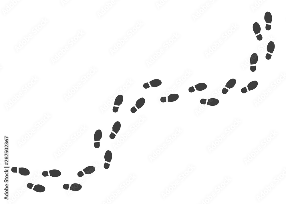 vector footprints in the snow Stock Vector | Adobe Stock