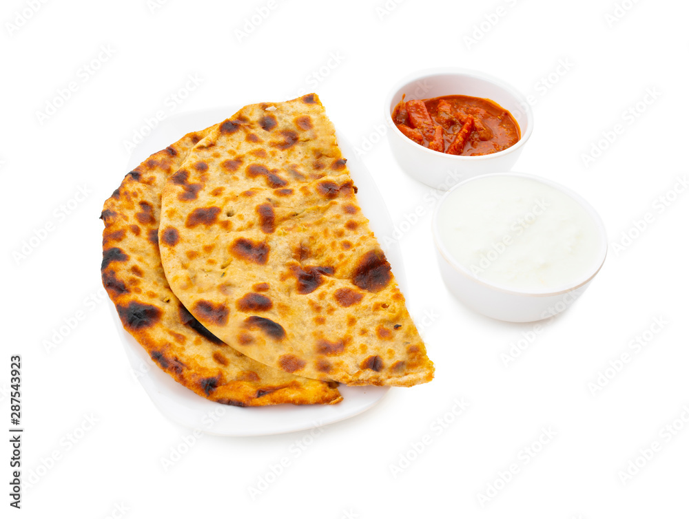 Indian Traditional Breakfast Dish Aloo Paratha is a Potato Stuffed ...