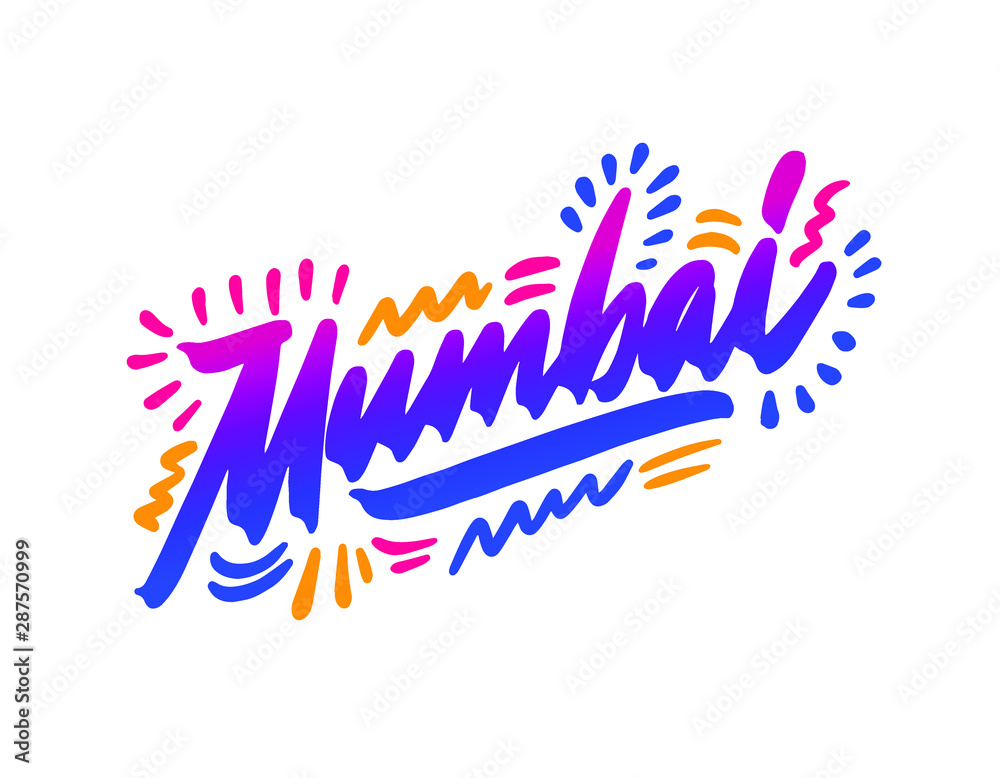 Mumbai handwritten city name.Modern Calligraphy Hand Lettering for ...