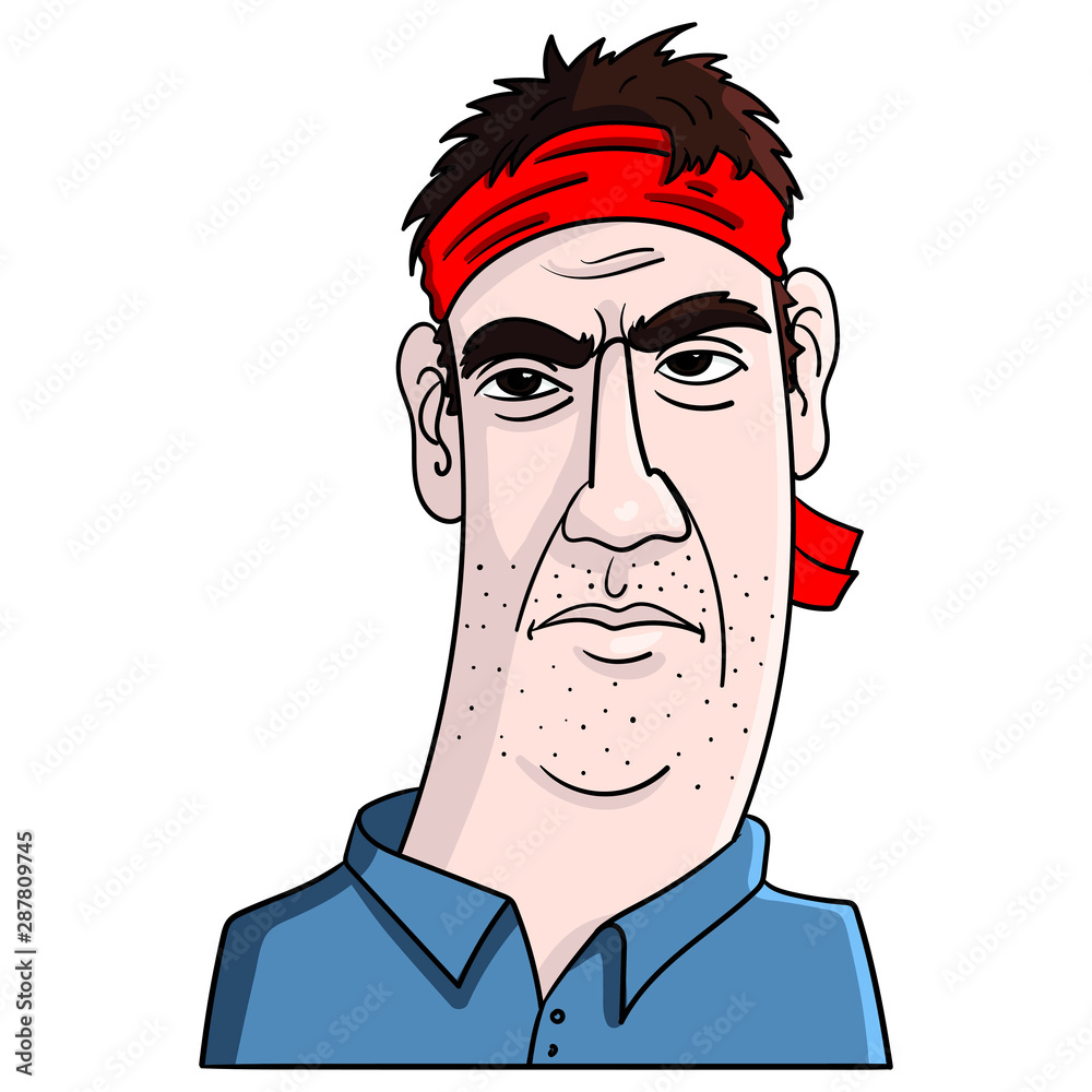 Vector de Stock funny comic illustration of a man looking angry and ...