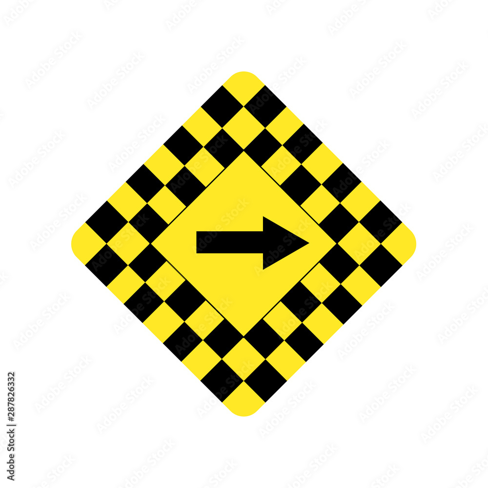 USA traffic road signs.danger, sharp turn.vector illustration Stock ...