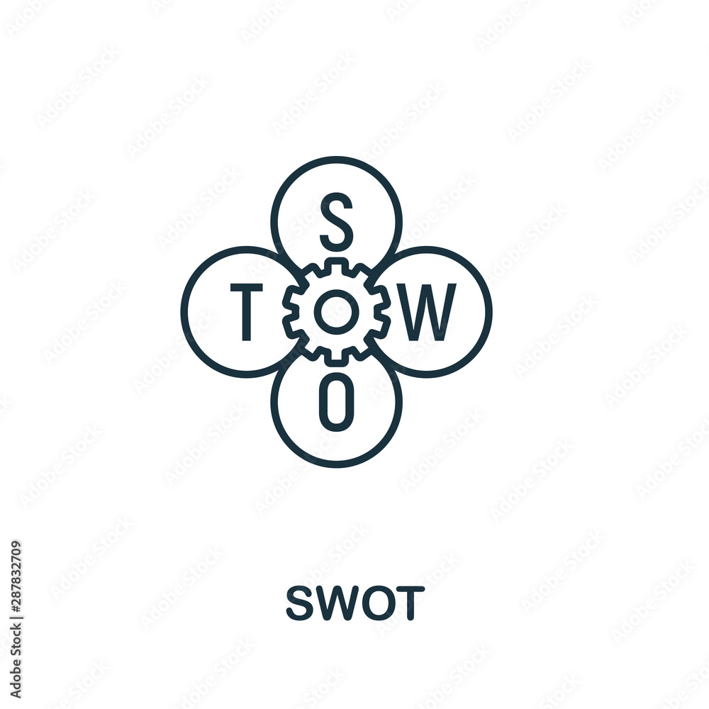 Swot outline icon. Thin line concept element from fintech technology ...