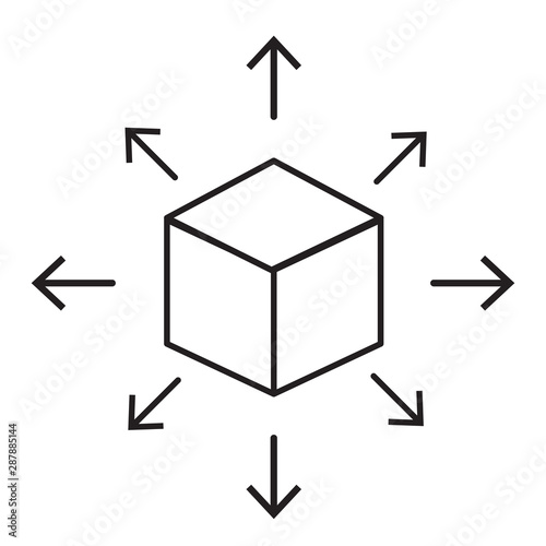 distribution icon on white background. flat style. distribution box ...