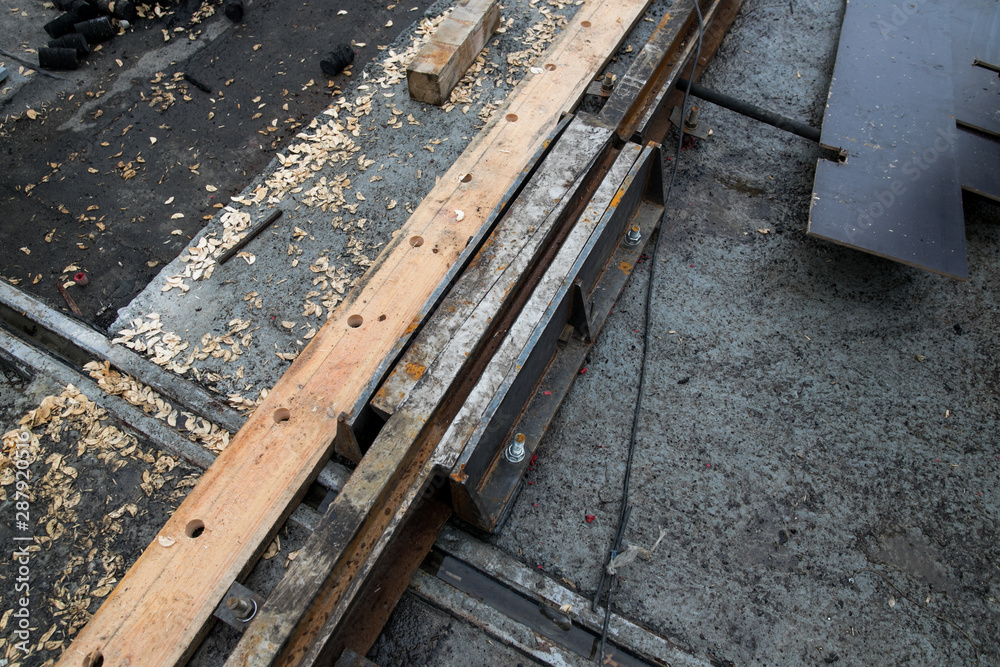 Repair of the railway tram line. Installation of new modern silent ...
