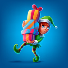 Elf With Present Free Stock Photo - Public Domain Pictures