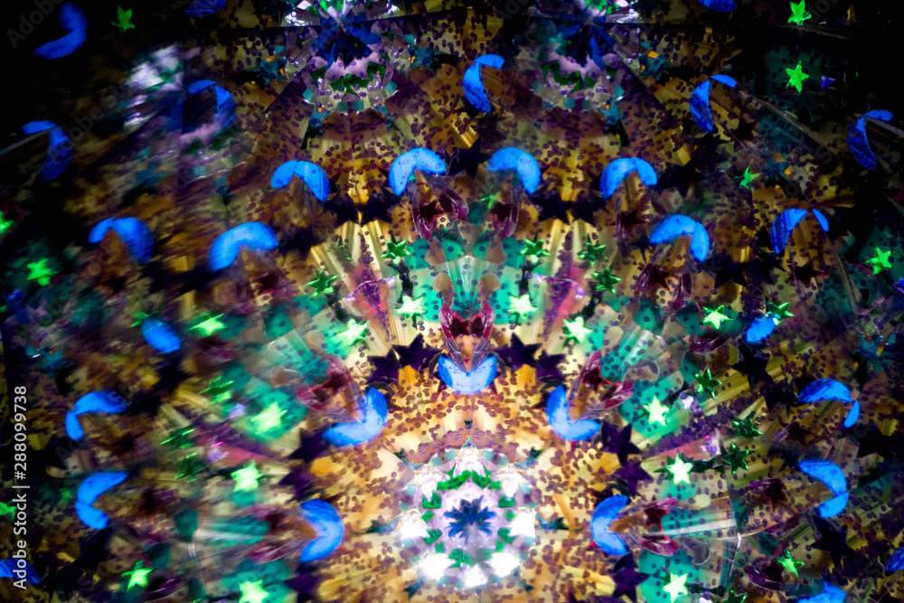 Kaleidoscope. Magic, hypnotic pattern for concert, night club, music ...