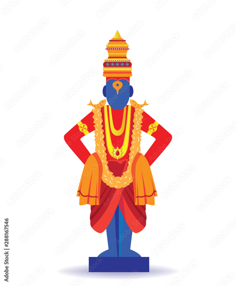indian god vitthal - pandurang isolated Stock Vector | Adobe Stock