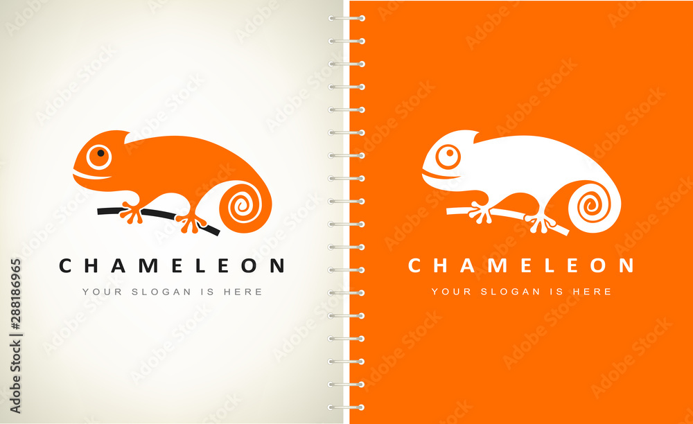 chameleon logo vector. lizard design. Stock Vector | Adobe Stock