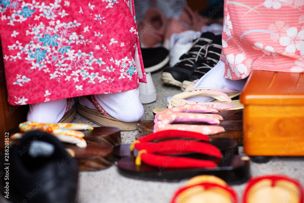 japanese geta in genkan Stock Photo | Adobe Stock