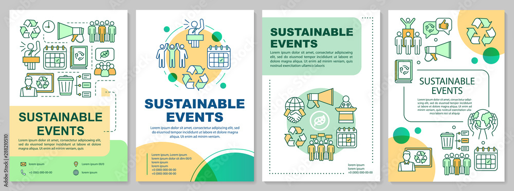 Sustainable event management brochure template layout. Event greening ...