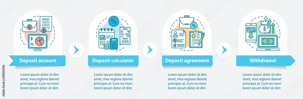 Deposit vector infographic template. Business presentation design ...