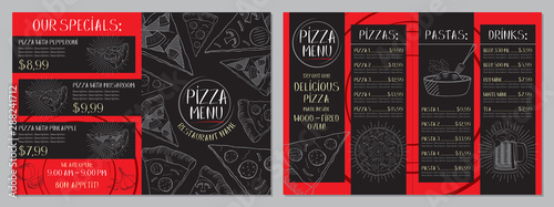 Pizza restaurant menu - A4 card Stock Vector | Adobe Stock